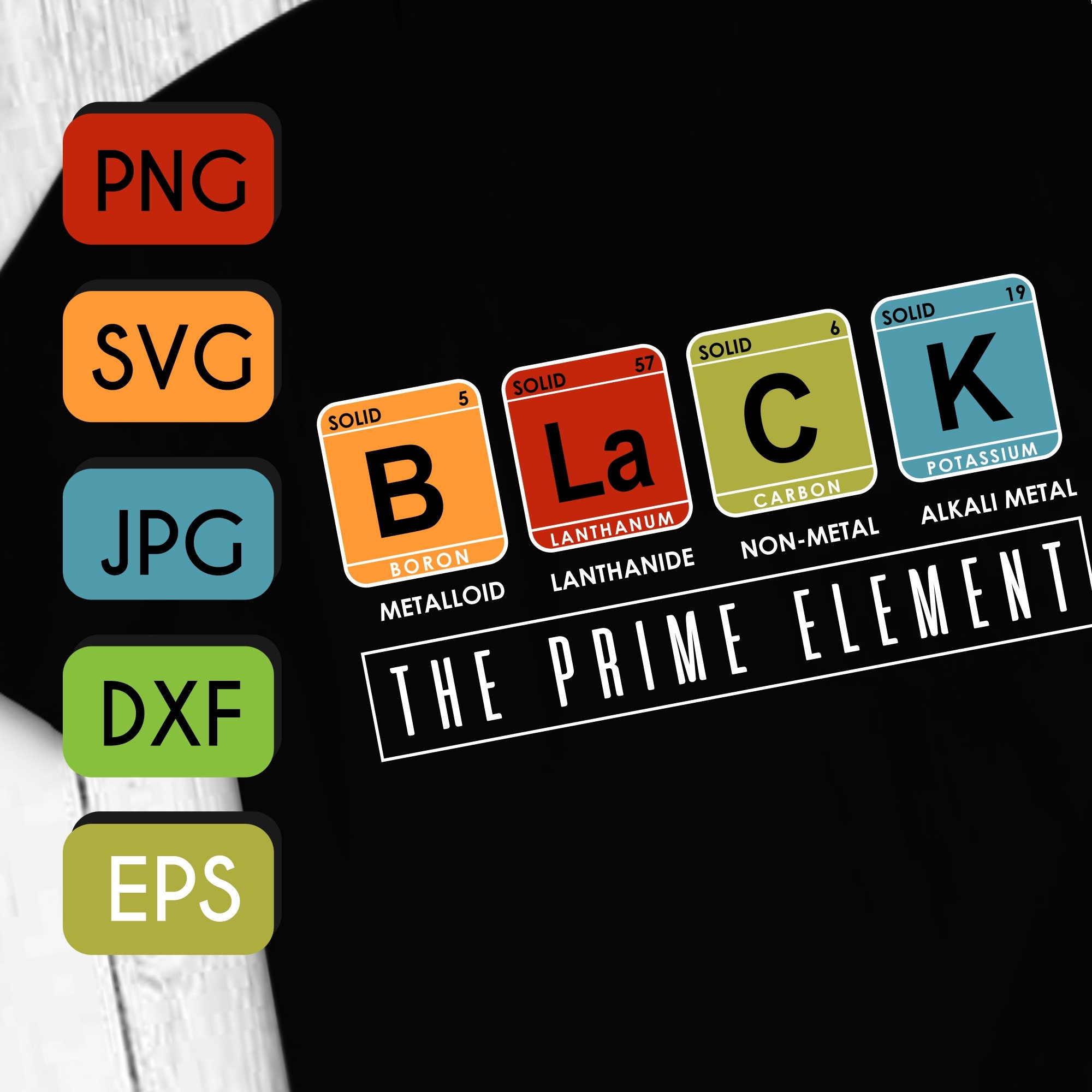 Black The Prime Element SVG PNG JPEG Cricut or Silhouette Cut | Etsy