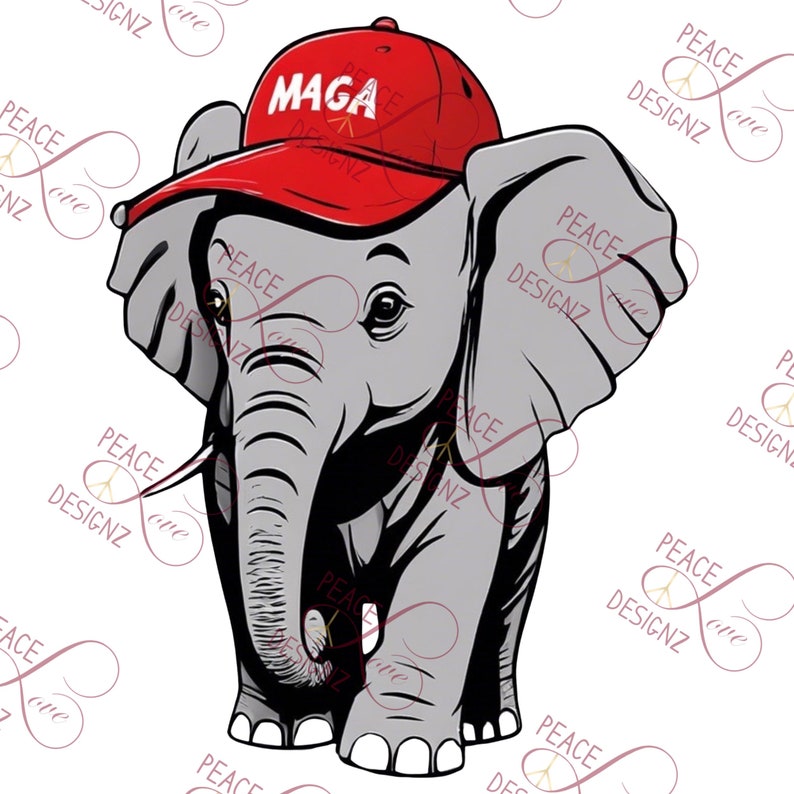 5 Cute Elephant MAGA Hat Clipart for Trump 2024 Republican for ...