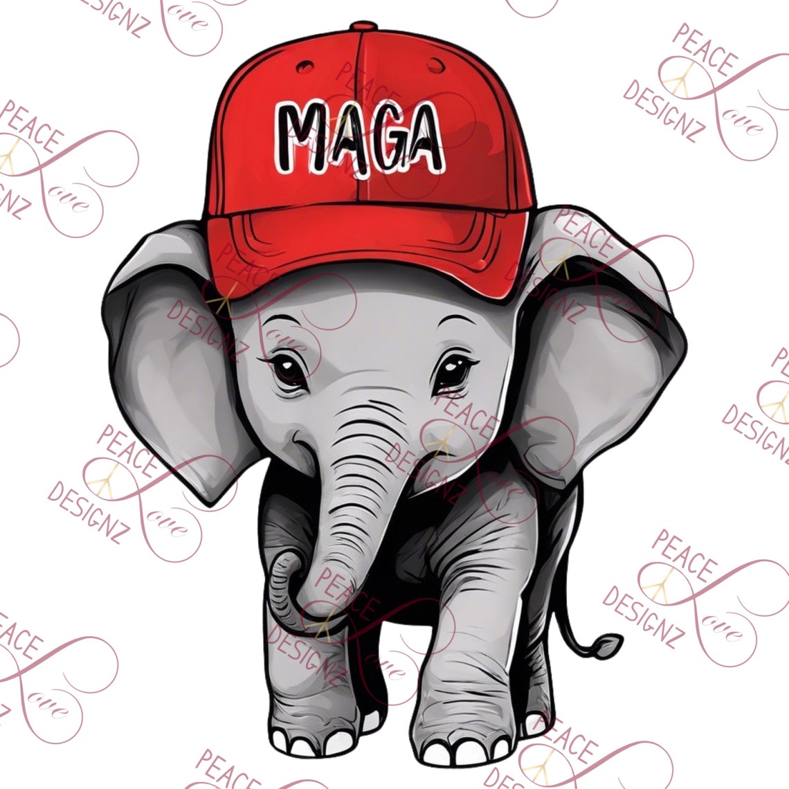 5 Cute Elephant MAGA Hat Clipart for Trump 2024 Republican for ...