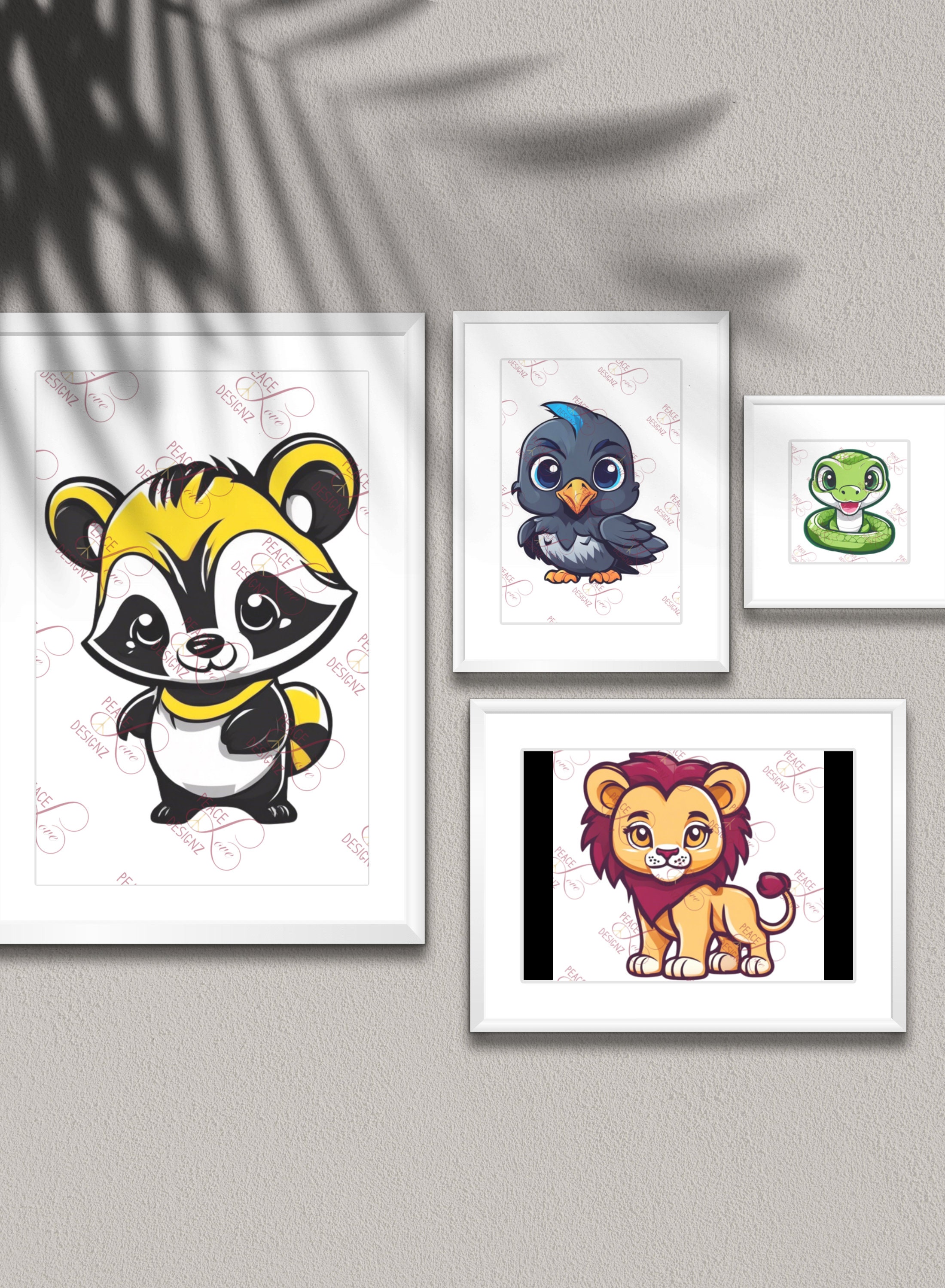 Wizarding Houses Mascot Cartoon Clipart Lion Raven Snake Badger for ...