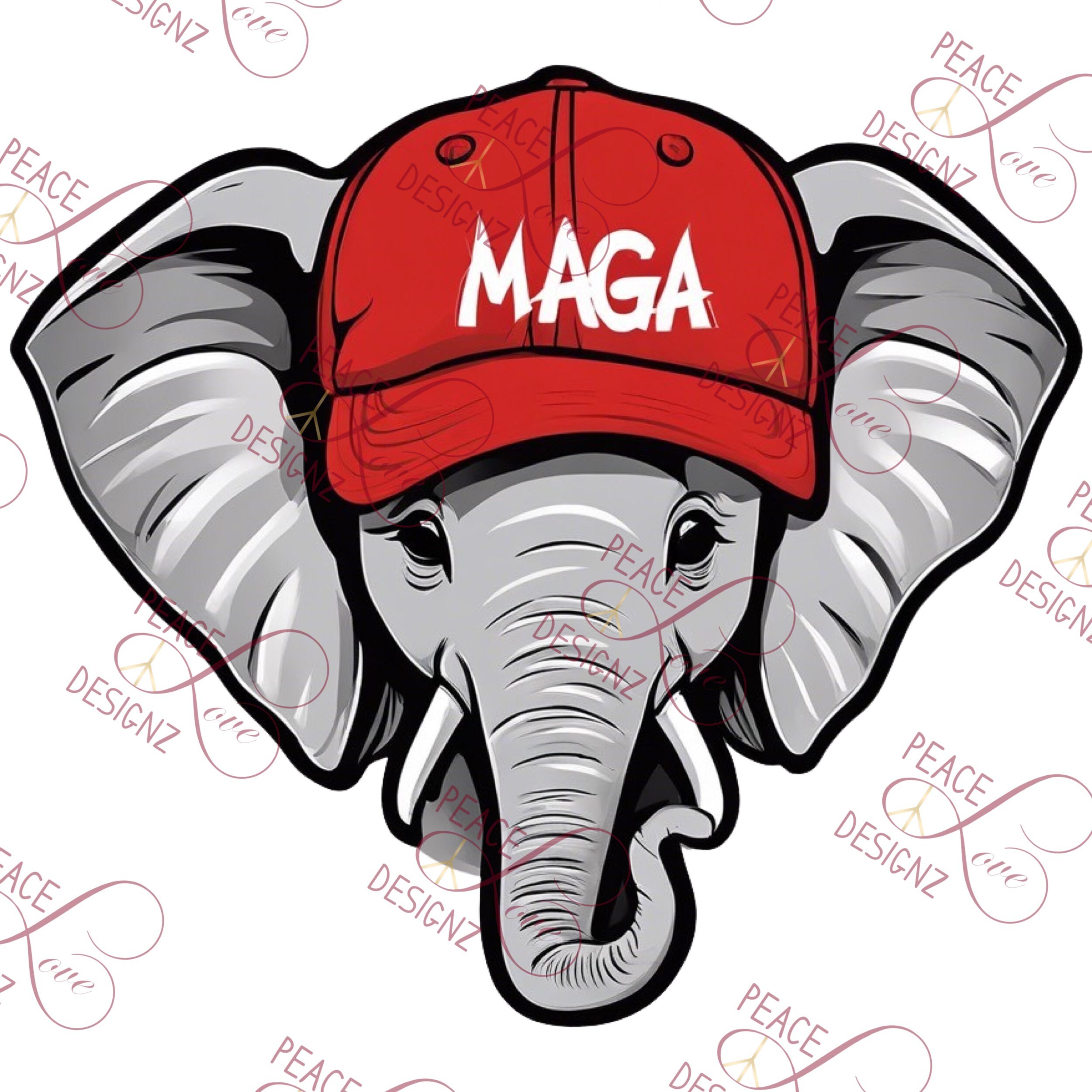 5 Cute Elephant MAGA Hat Clipart for Trump 2024 Republican for ...