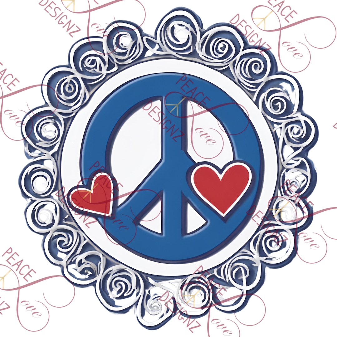 Peace & Love Cubs Red White and Blue American Colors Png Sublimation ...