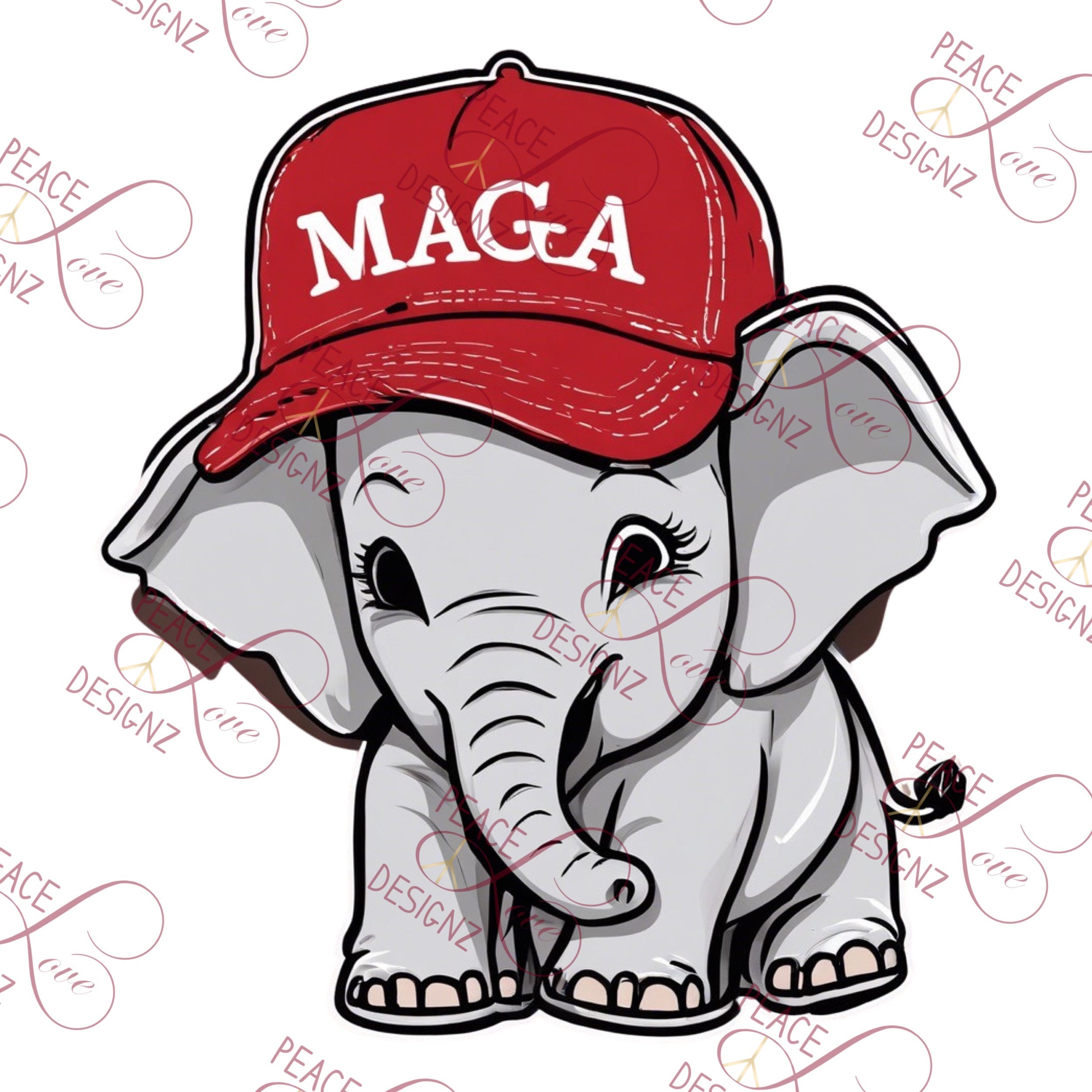5 Cute Elephant MAGA Hat Clipart for Trump 2024 Republican for ...