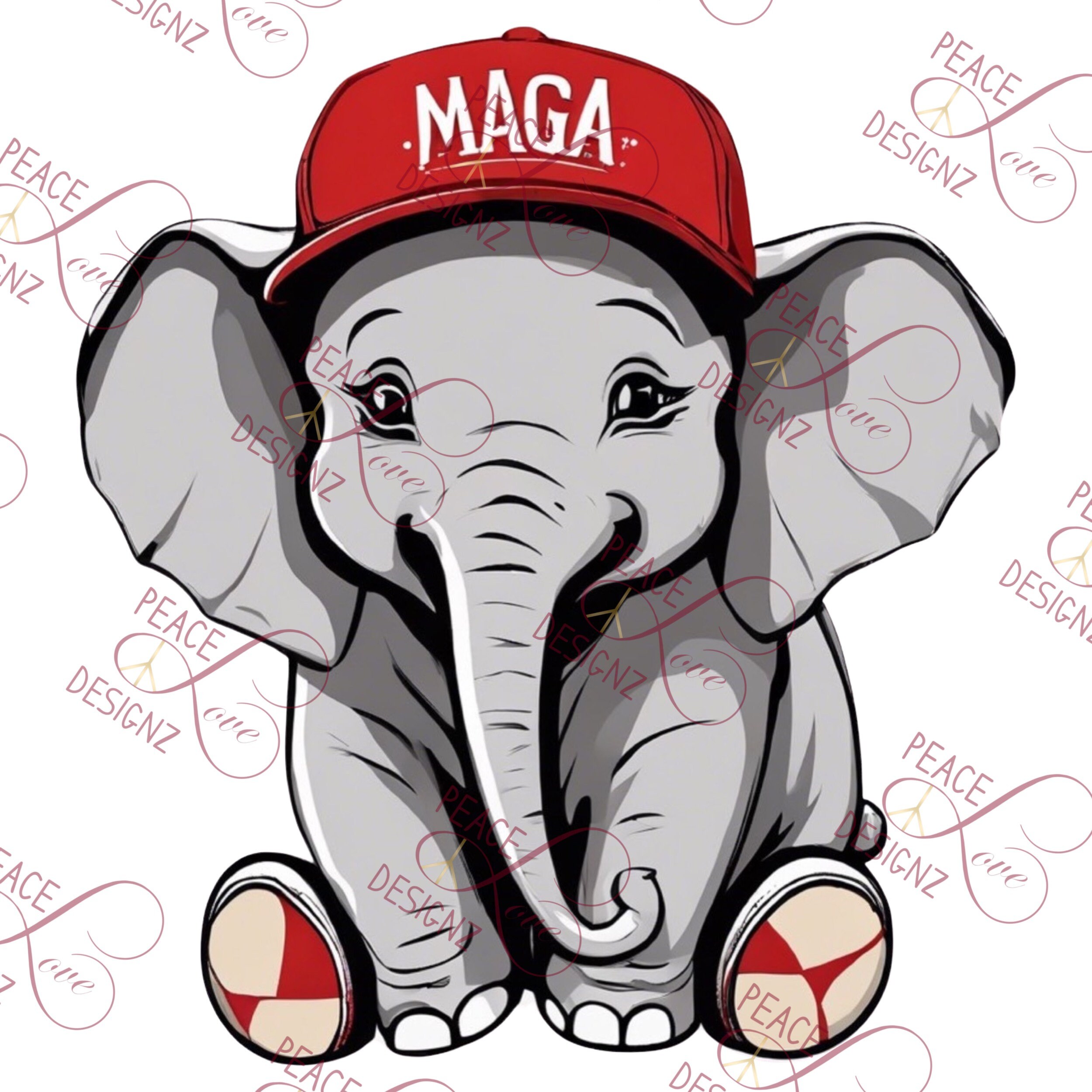 5 Cute Elephant MAGA Hat Clipart for Trump 2024 Republican for ...