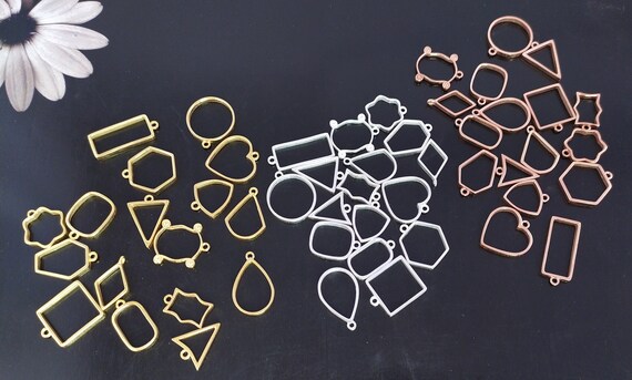 Epoxy Hollow Frame Different shapes geometric bezel frames 17 Pcs DLY ...