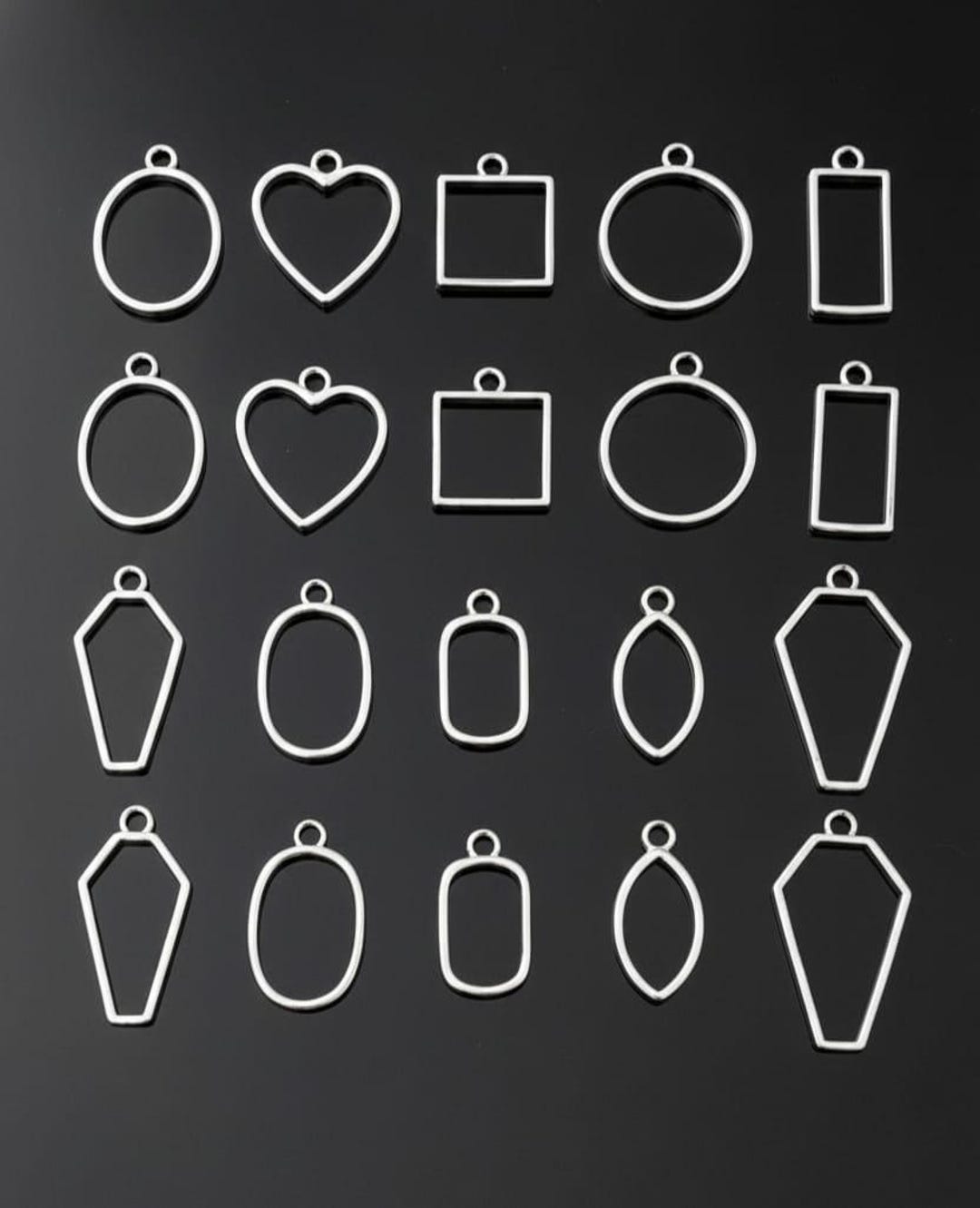 Blank Bezel Frame Pendant Set – 10 Pieces 10 Different Shapes | Resin ...