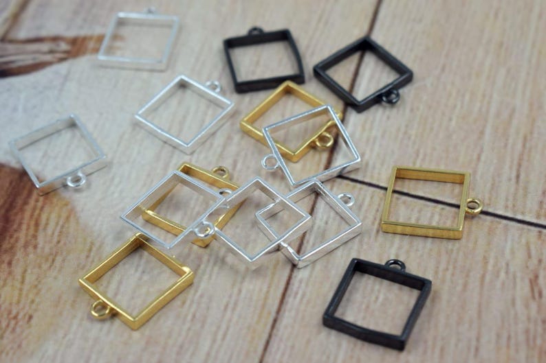 15mm Square Brass Bezel Frame | Open Back Resin Jewelry Supplies - Etsy