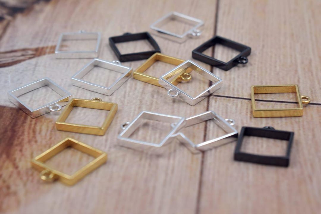 15mm Square Brass Bezel Frame | Open Back Resin Jewelry Supplies - Etsy