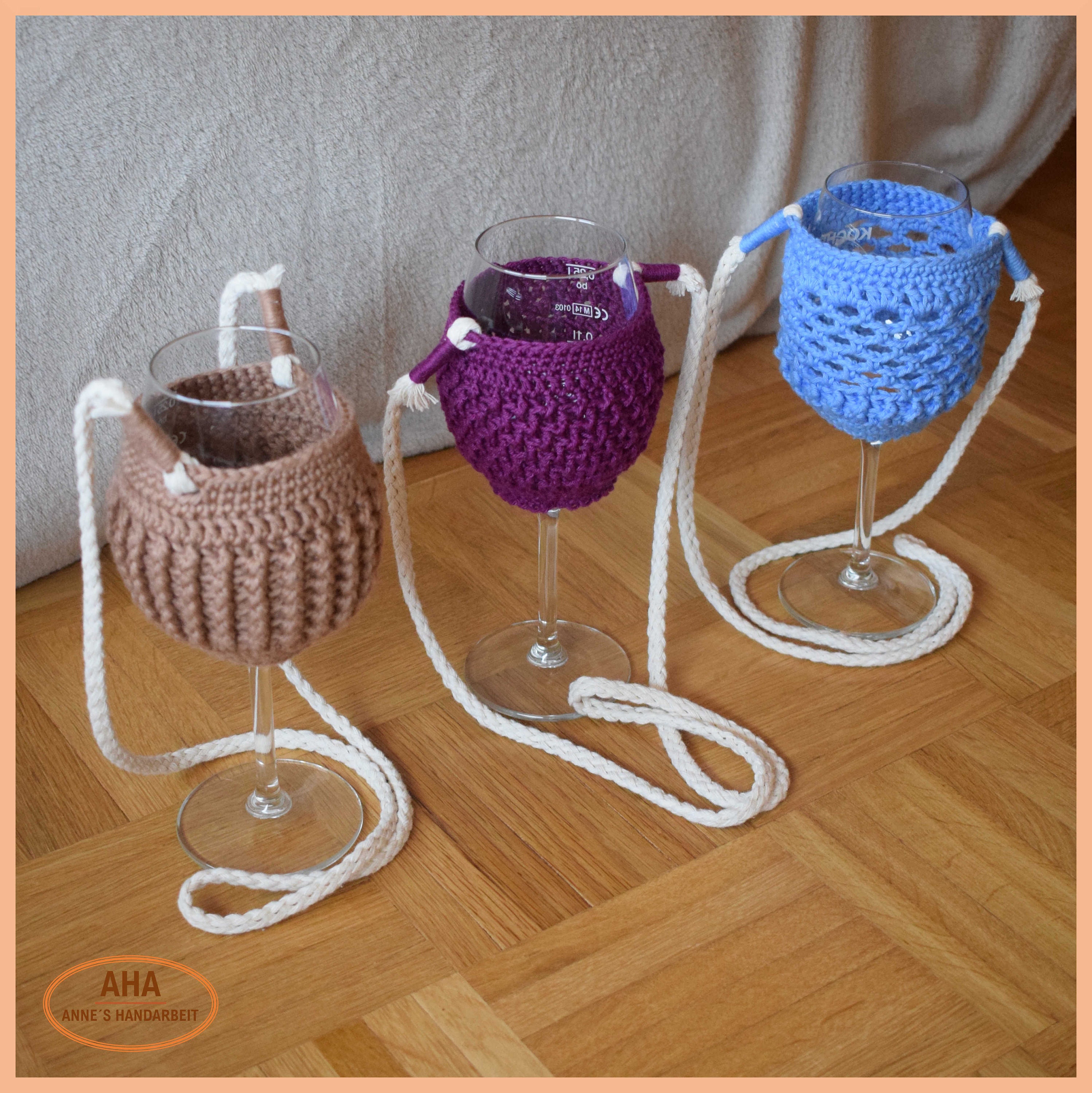 CROCHET PATTERN • Winnie - Crocheted Wine Glass Holder • - Etsy
