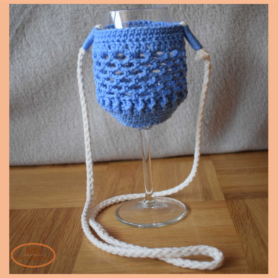 CROCHET PATTERN • Winnie - Crocheted Wine Glass Holder • - Etsy