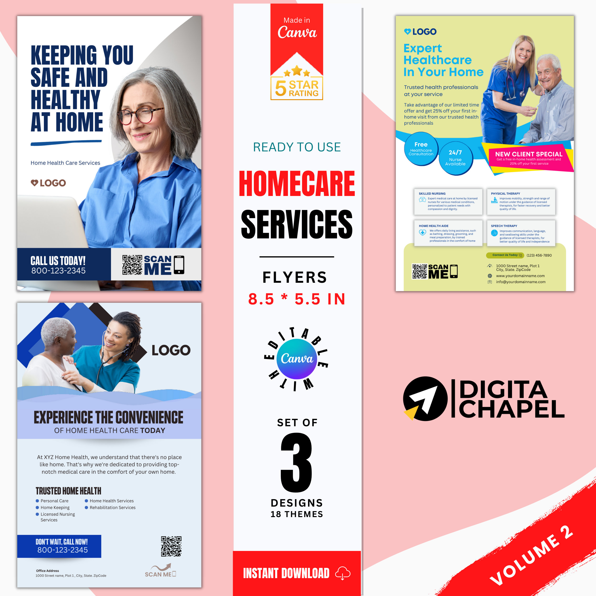 Home Care | Health Care Business Flyer Templates | Health Flyer | Canva ...