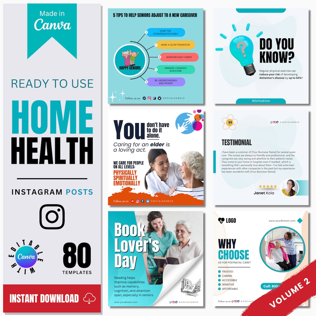 Fresh Instagram Post for Home Care Services | Instagram Post Templates ...