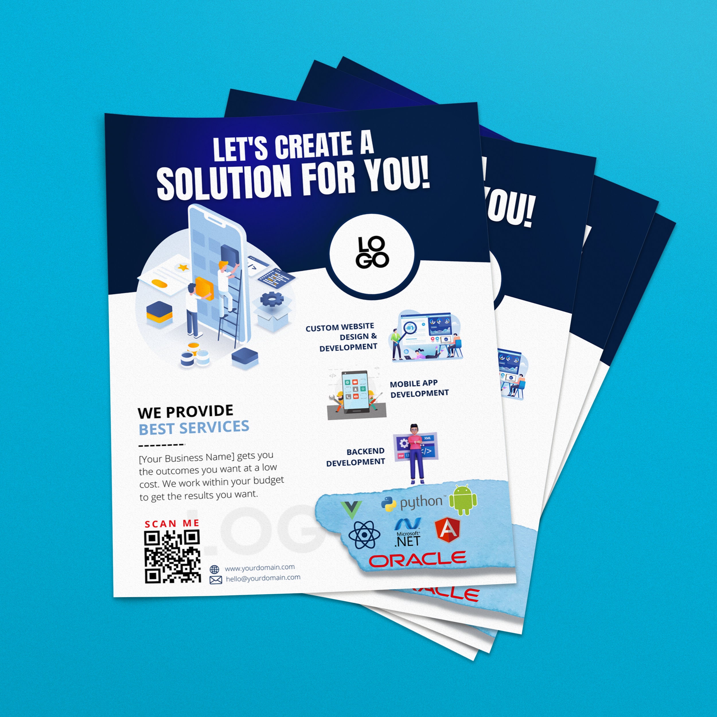 Agency Services Flyer Template | Website & IT Promotion (canva) - Etsy