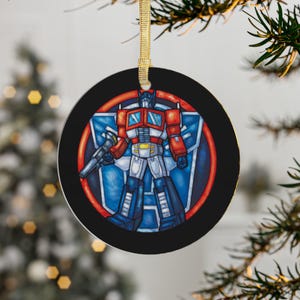 Optimus Prime, Transformer, Autobots Stained Glass Style Semi ...