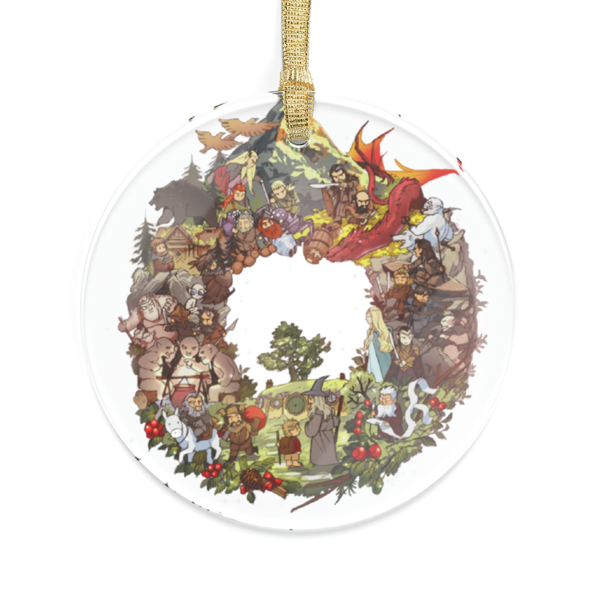 The Hobbit Christmas, Bilbo, Frodo, Gandalf, Lord of the Ring, Stained ...