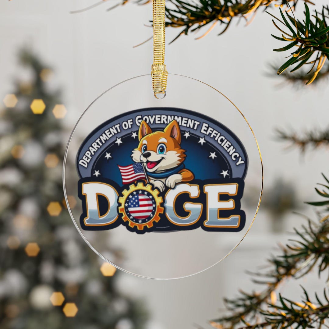 Stained Glass Style Semi Transparent, DOGE Department of Gov Efficiency ...