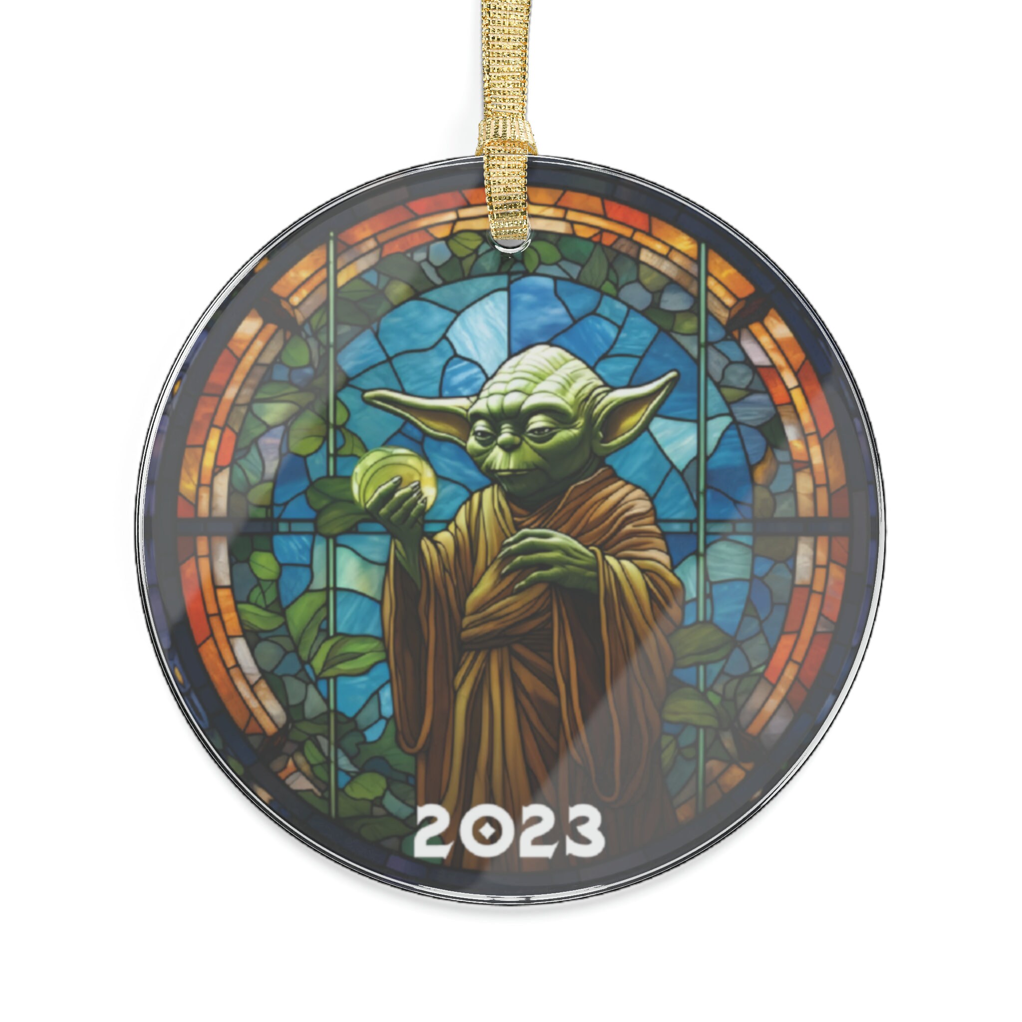 Yoda, Star, Jedi, Wars, Stained Glass Style Semi Transparent Can ...