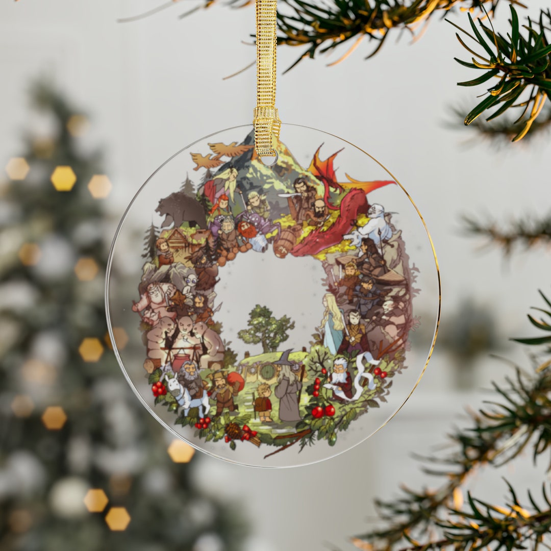 The Hobbit Christmas, Bilbo, Frodo, Gandalf, Lord of the Ring, Stained ...