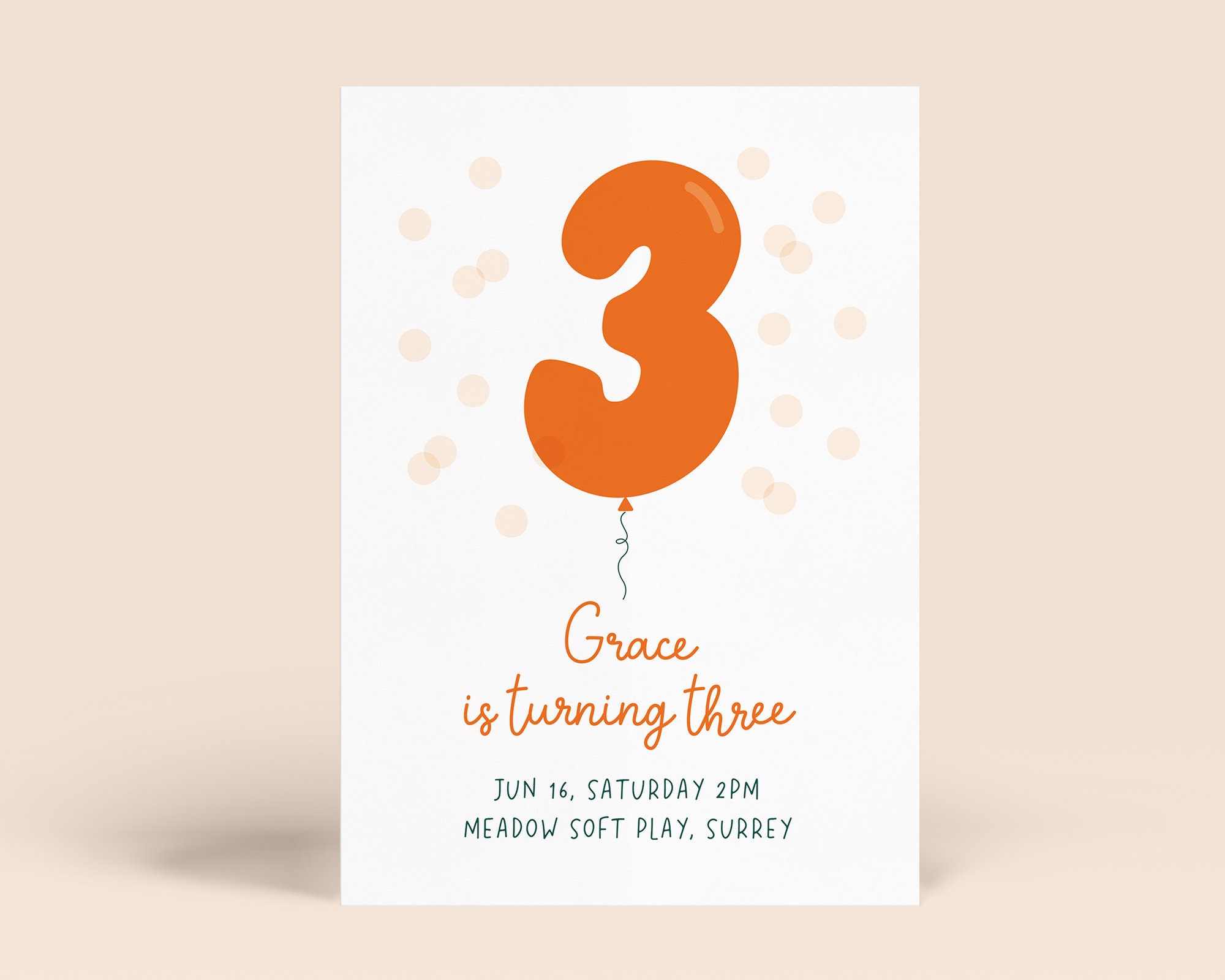 3rd Birthday Party Invitation Editable and Printable Birthday ...