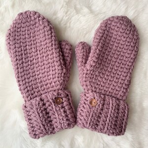 Hat and Mitten Set, Hat and Mittens for Her, Pink Crochet Hat, Winter ...