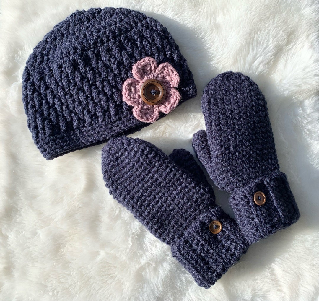 Hat and Mittens, Hat Sets for Women, Winter Gifts for Her, Hat and ...
