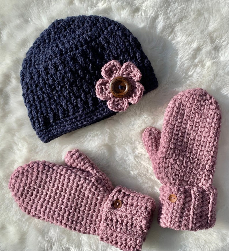 Hat and Mittens, Hat Sets for Women, Winter Gifts for Her, Hat and ...