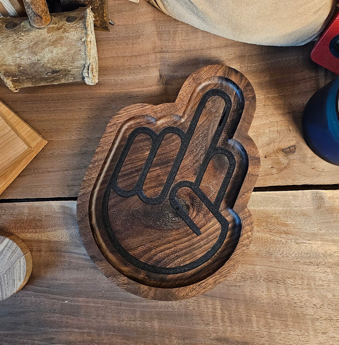 The Middle Finger Hand Gesture, Flipping the Bird, Walnut Tray Candy ...