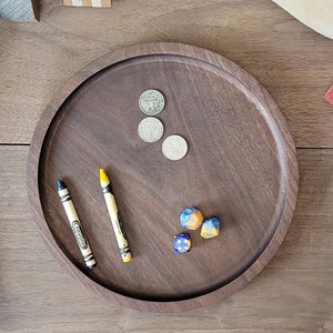 Walnut Catch All Tray, Wooden Tray, Round Wooden Tray, Candy Dish ...