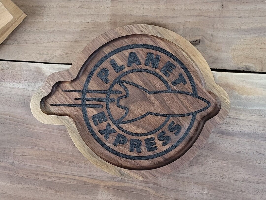 Planet Express, Futurama Inspired Walnut Catch All Tray, Wooden Tray ...
