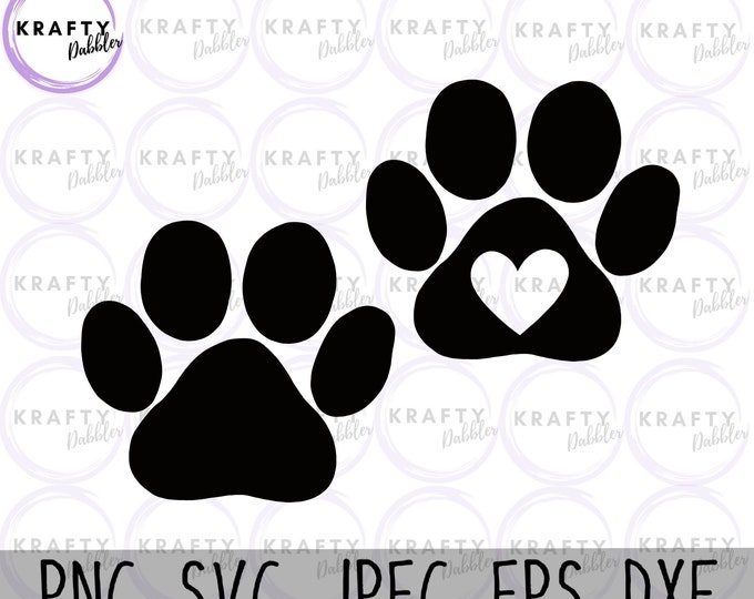 Herz Pfote SVG Png, Hundepfote SVG, Katzenpfote SVG, Tierpfote SVG ...