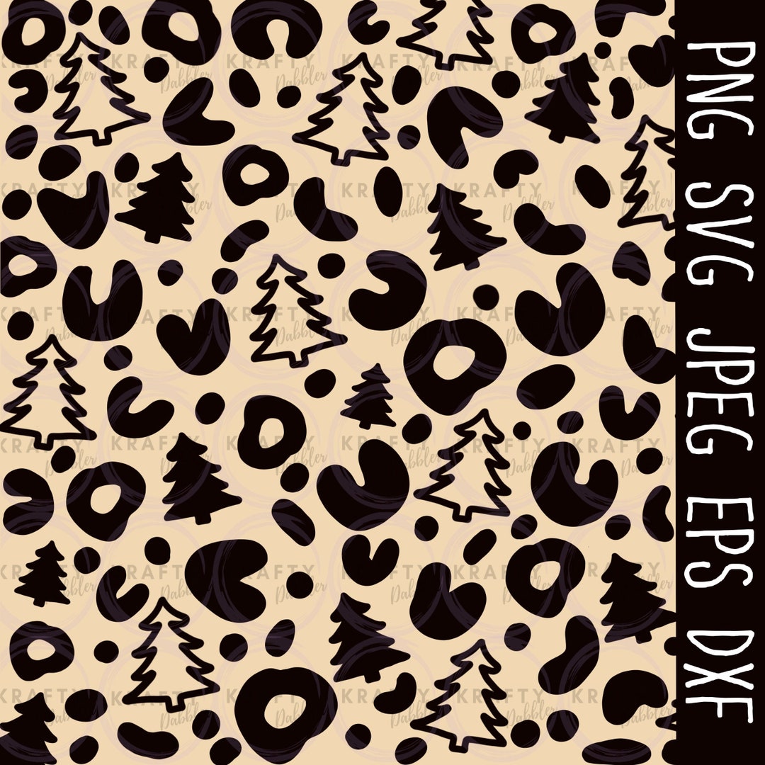 Christmas Leopard Print Pattern SVG PNG Dxf Eps Jpeg - Etsy
