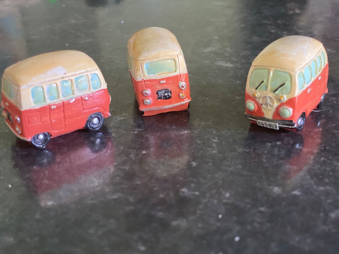 3 Miniature VW Ceramic Camper Vans - Etsy