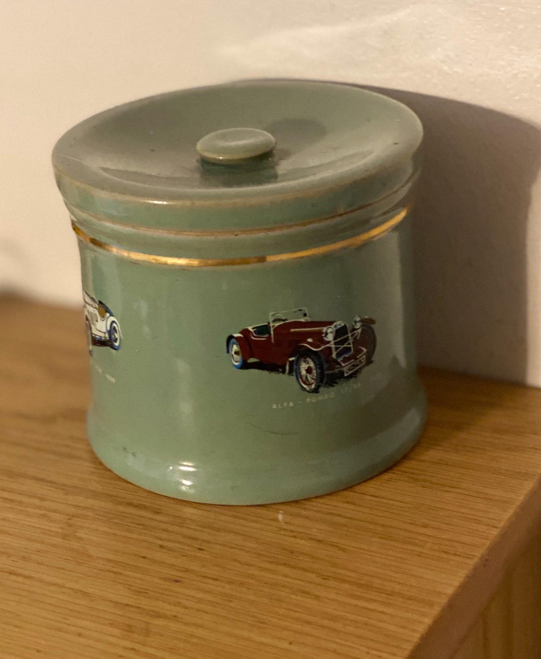 Vintage Classic Cars Storage Pot/jar 1920’s Mercedes Benz, Alfa Romeo ...
