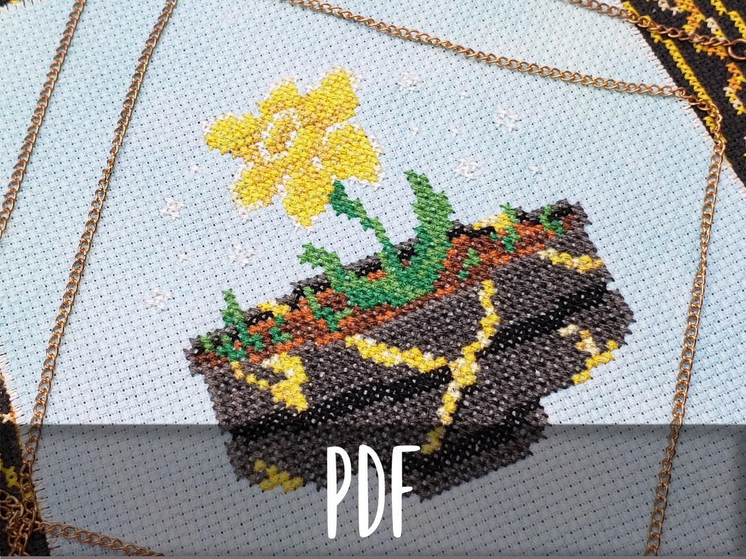 Kintsugi - Modern Cross Stitch Design Pattern, PDF Digital Download - Etsy