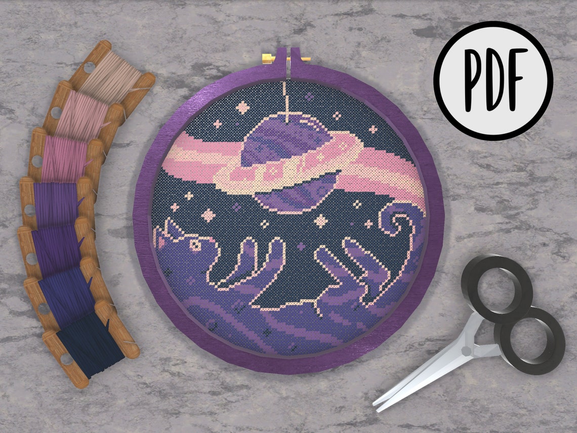 Dreaming of Outer Space Modern Cross Stitch Design Pattern - Etsy
