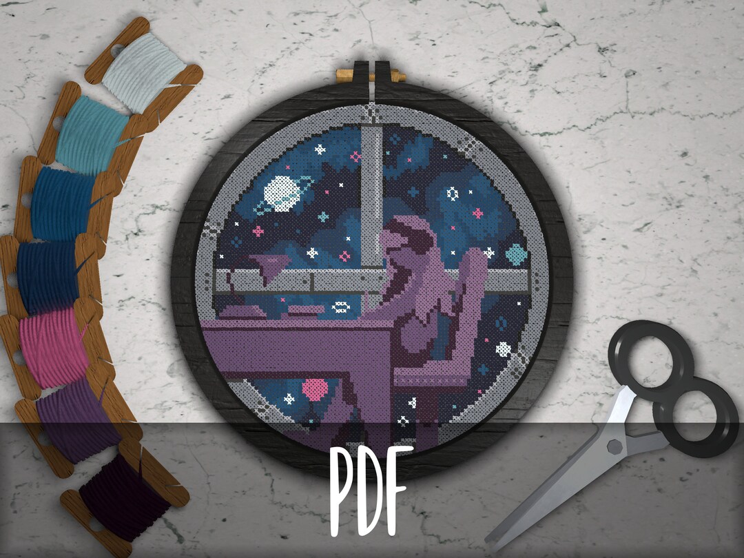 Focused in Free Fall - Modern Cross Stitch Design Pattern, PDF Digital ...