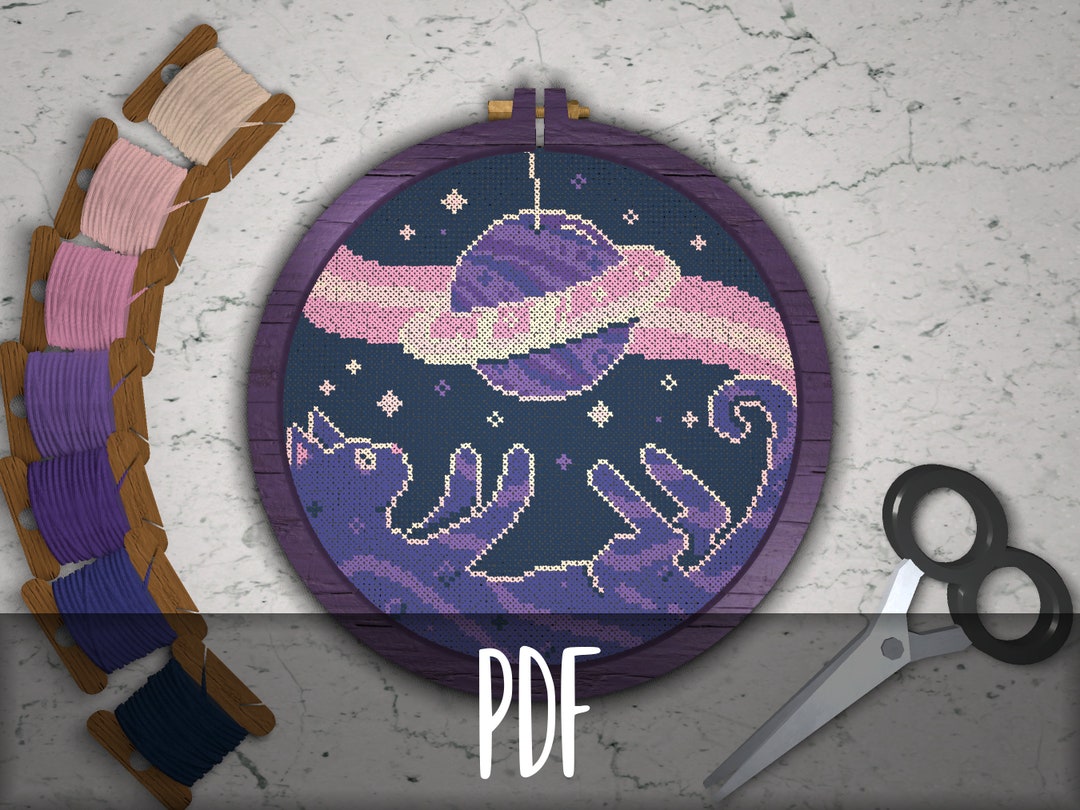 Dreaming of Outer Space Modern Cross Stitch Design Pattern, PDF Digital ...