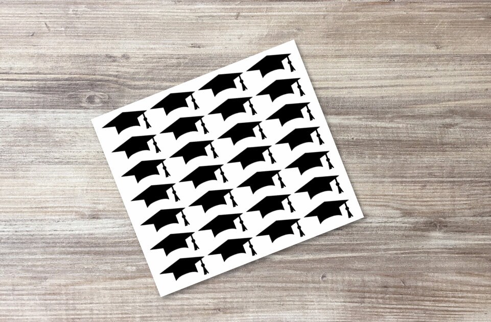 28 Grad Hat Stickers, Vinyl Graduation Decals, Graduation Hat Stickers ...
