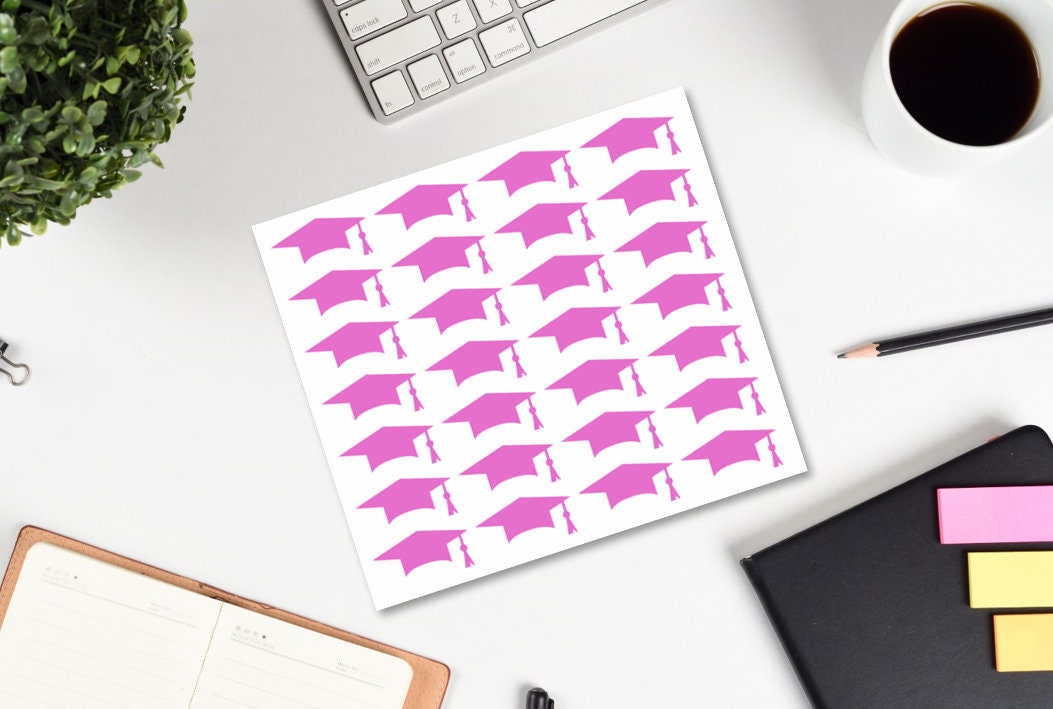 28 Grad Hat Stickers, Vinyl Graduation Decals, Graduation Hat Stickers ...