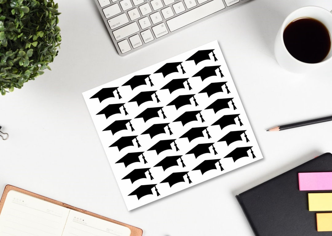 28 Grad Hat Stickers, Vinyl Graduation Decals, Graduation Hat Stickers ...