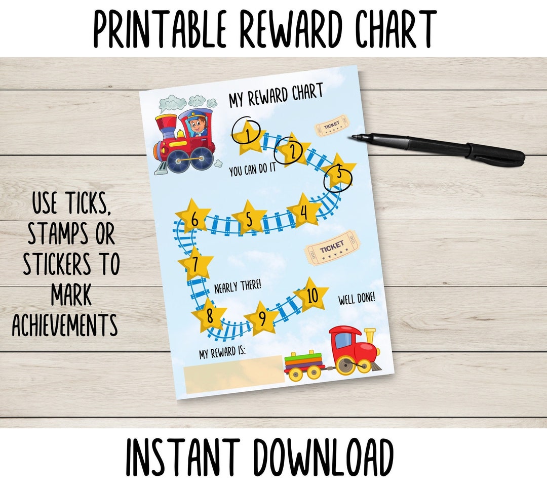 Train Reward Chart Printable A4 & A5 Provided Instantly - Etsy
