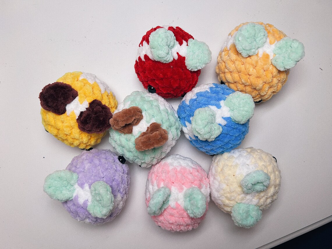 Mini Fruit Themed Bumble Bee Squishy - Cute Handmade, Super Soft Velvet ...