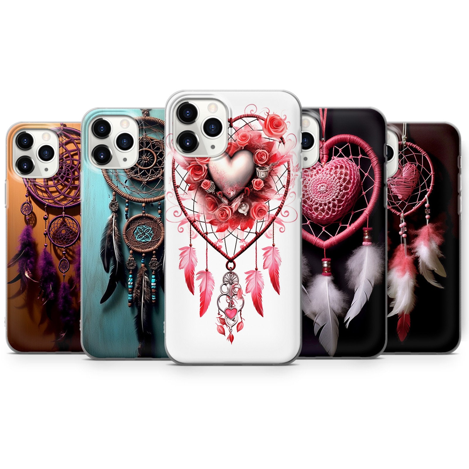 Dream Catcher Phone Case Bohemian Cover for iPhone 16, 15, 14, 13, 12 ...