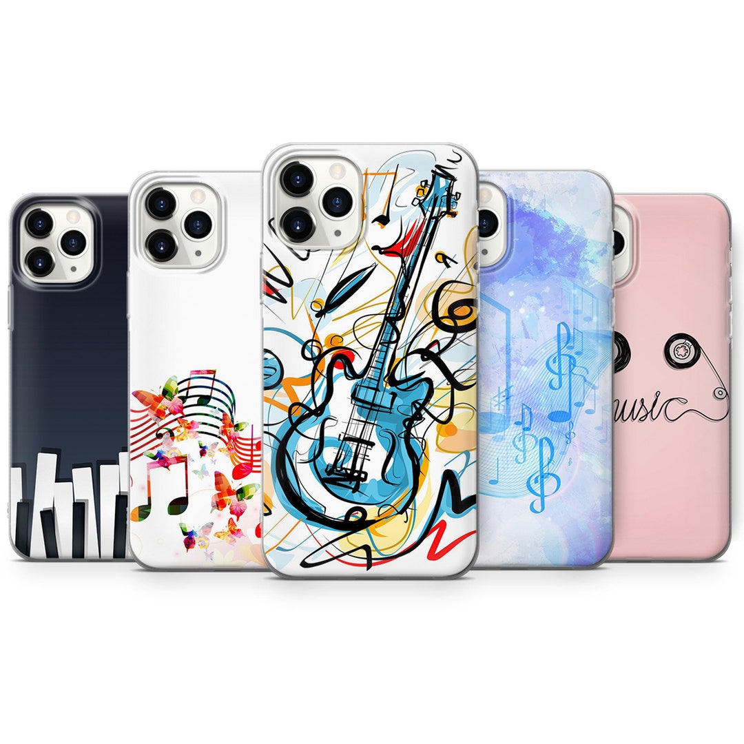 Music Phone Case Piano Guitar Cover for iPhone 16, 15, 14, 13, 12 ...