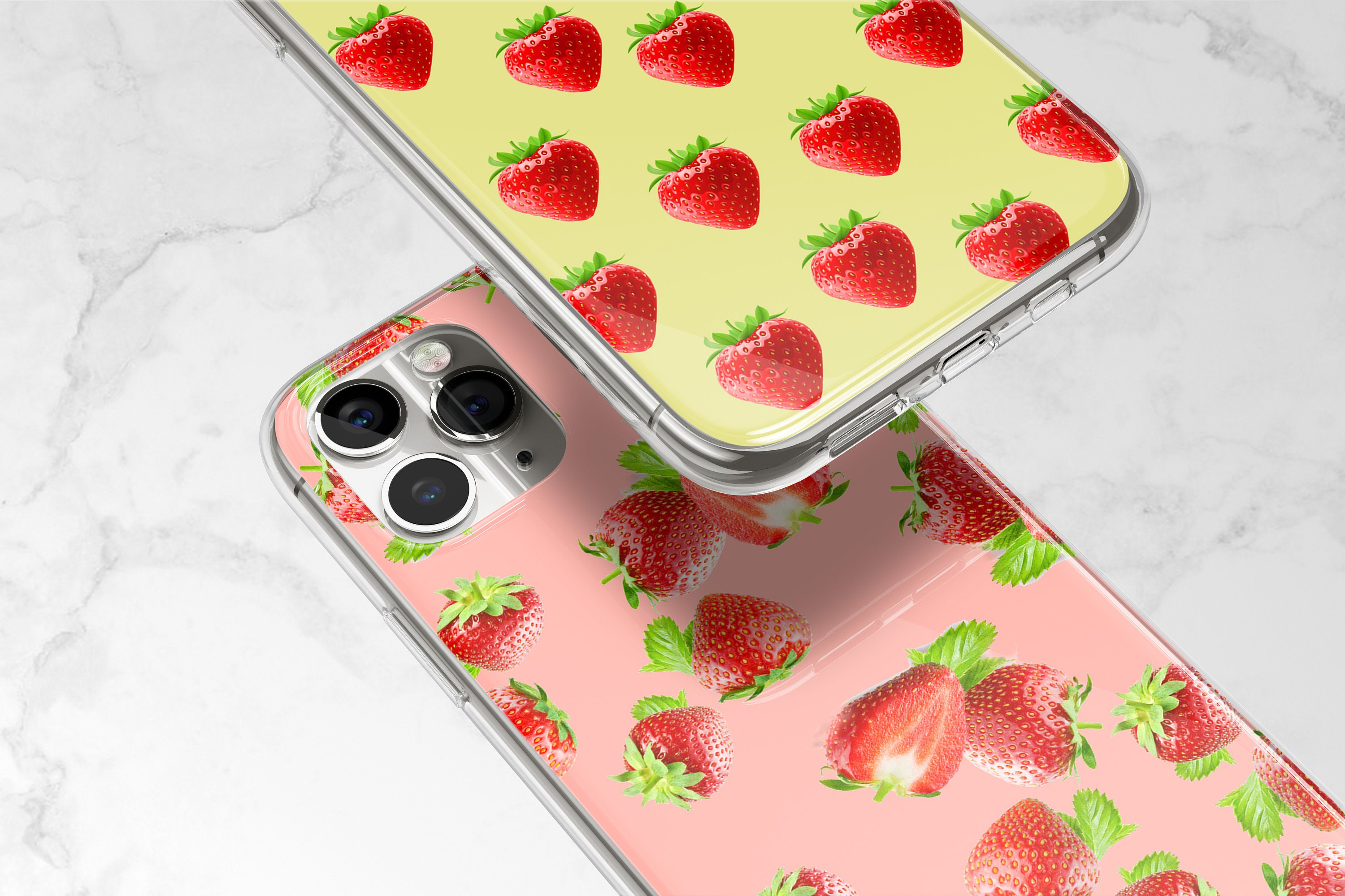 Strawberry Phone Case Berries Pattern Cover for iPhone 12 11 | Etsy