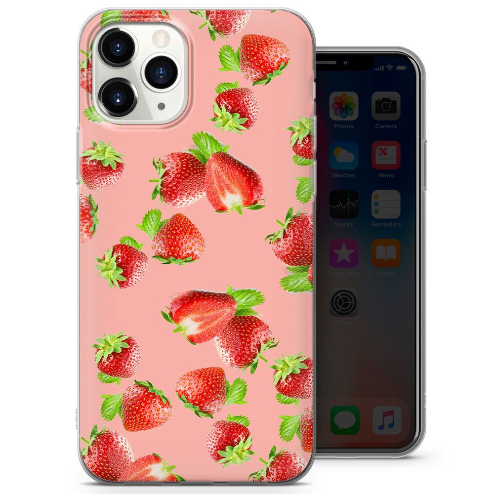 Strawberry Phone Case Berries Pattern Cover for iPhone 12 11 | Etsy