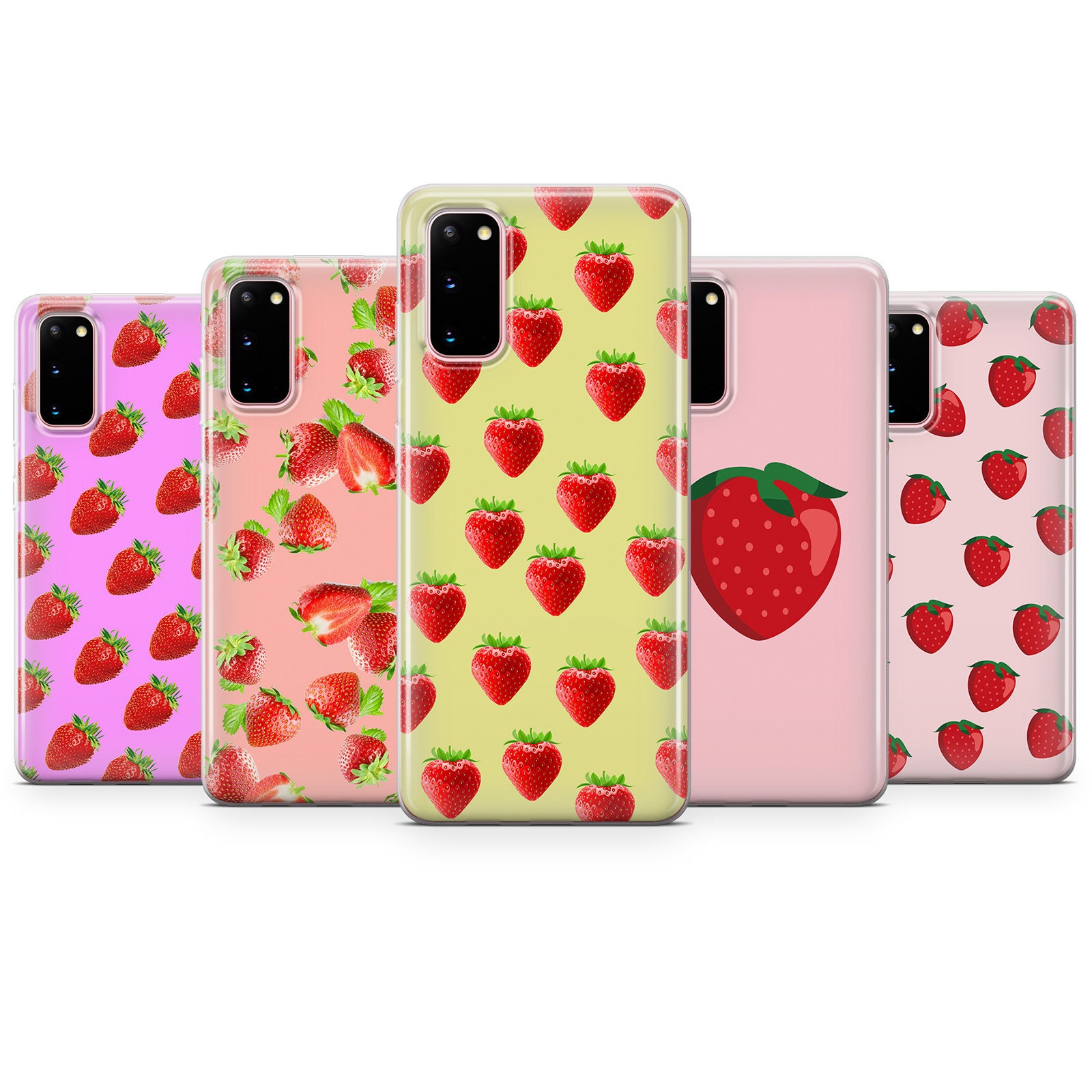 Strawberry Phone Case Berries Pattern Cover for iPhone 12 11 | Etsy