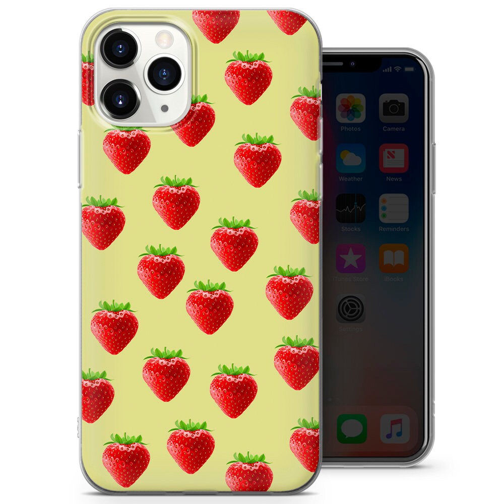 Strawberry Phone Case Berries Pattern Cover for iPhone 12 11 | Etsy