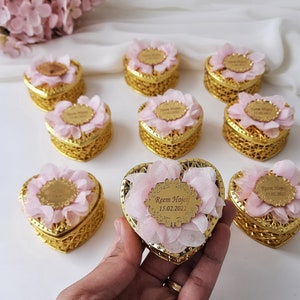 Gold Color Heart Candy Box,baby Gift Box,baby Shower Box,baptism Favors ...