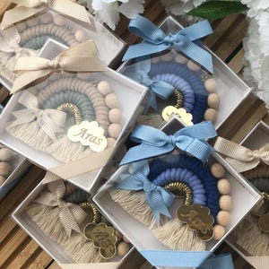 Rustic Baby Shower Macrame Favors, Baby Boy and Girl Favors, Custom ...